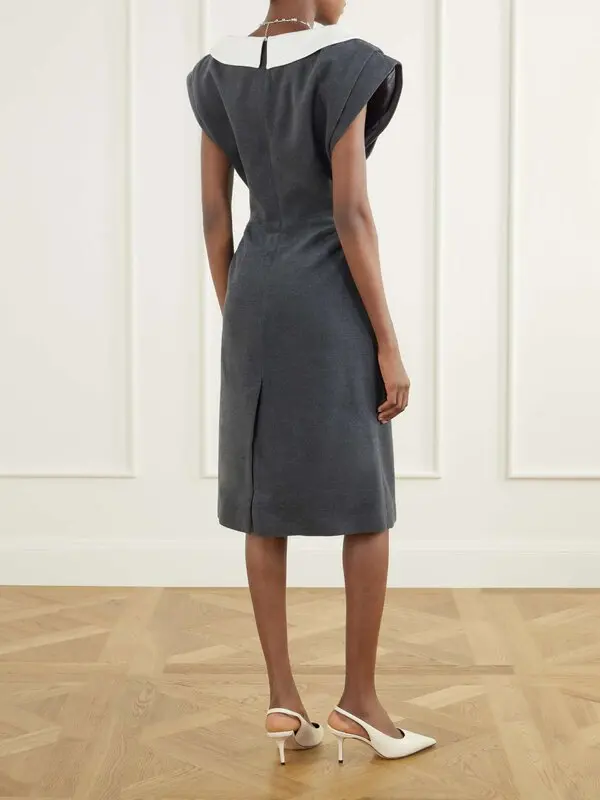SHUSHU/TONG Gathered Wool-blend Midi Dress