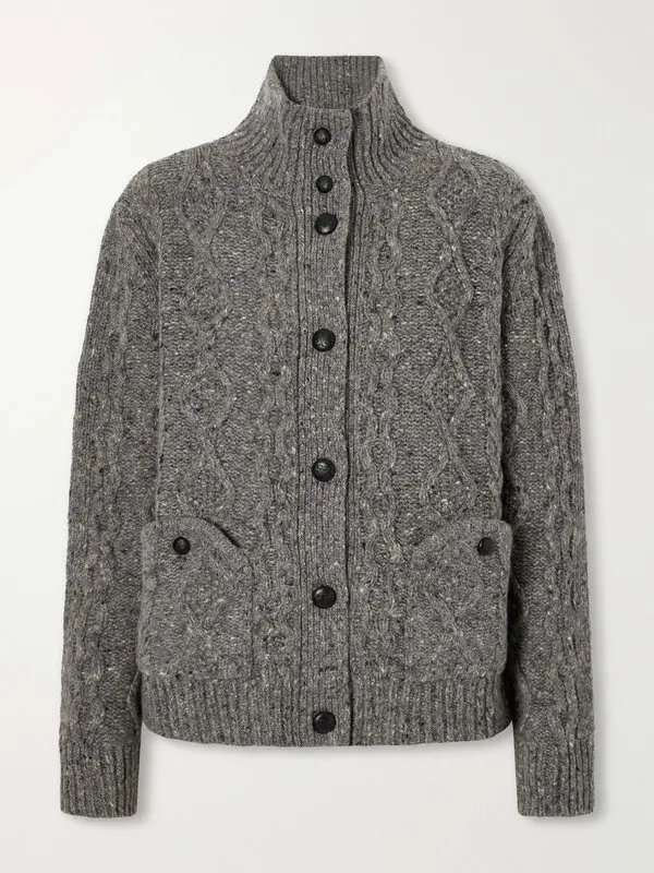 BLAZÉ MILANO Elfe Joni Cable-knit Wool-blend Cardigan
