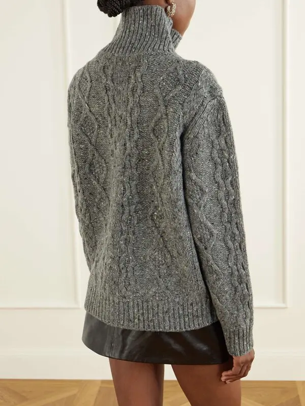 BLAZÉ MILANO Elfe Joni Cable-knit Wool-blend Cardigan