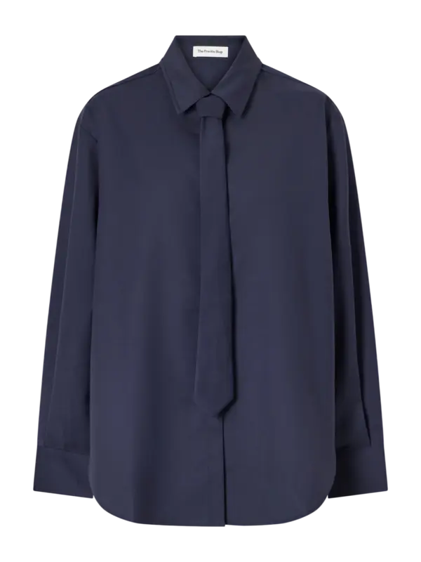 THE FRANKIE SHOP Peri Tie-detailed Oversized Georgette Shirt - Blue