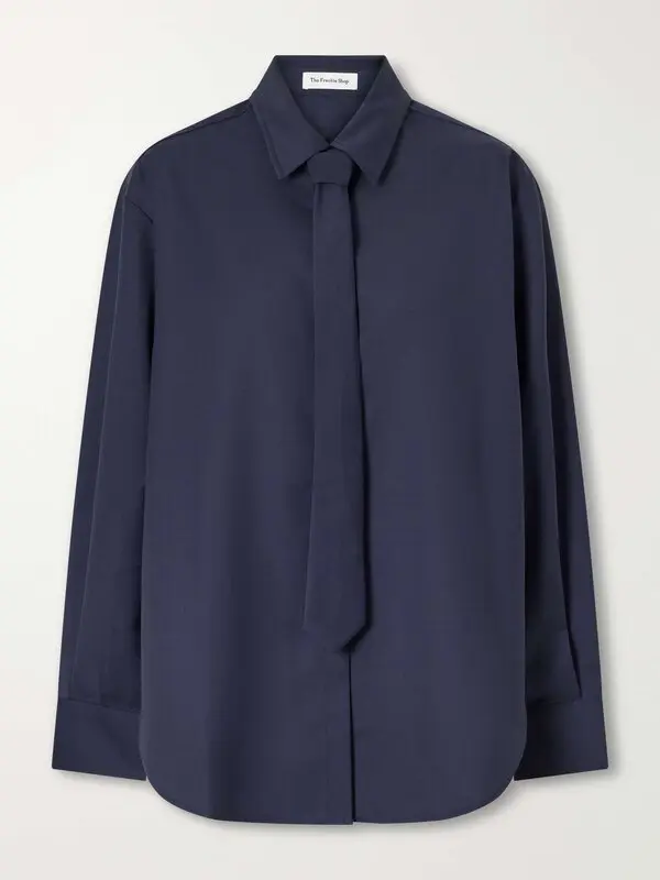THE FRANKIE SHOP Peri Tie-detailed Oversized Georgette Shirt