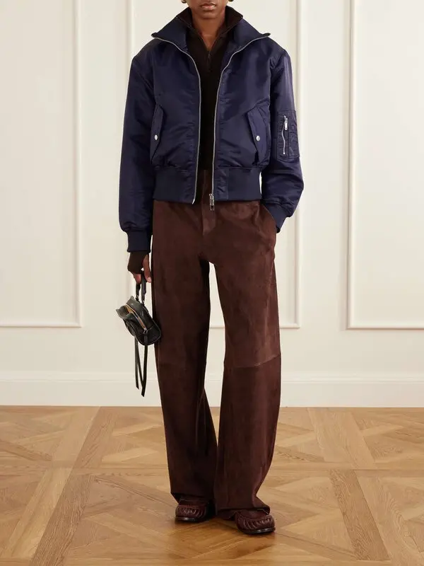THE FRANKIE SHOP Sade Ribbed Wool And Silk-blend Half-zip Sweater