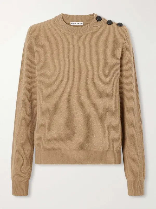 BLAZÉ MILANO Racka Ribbed Wool And Cashmere-blend Sweater