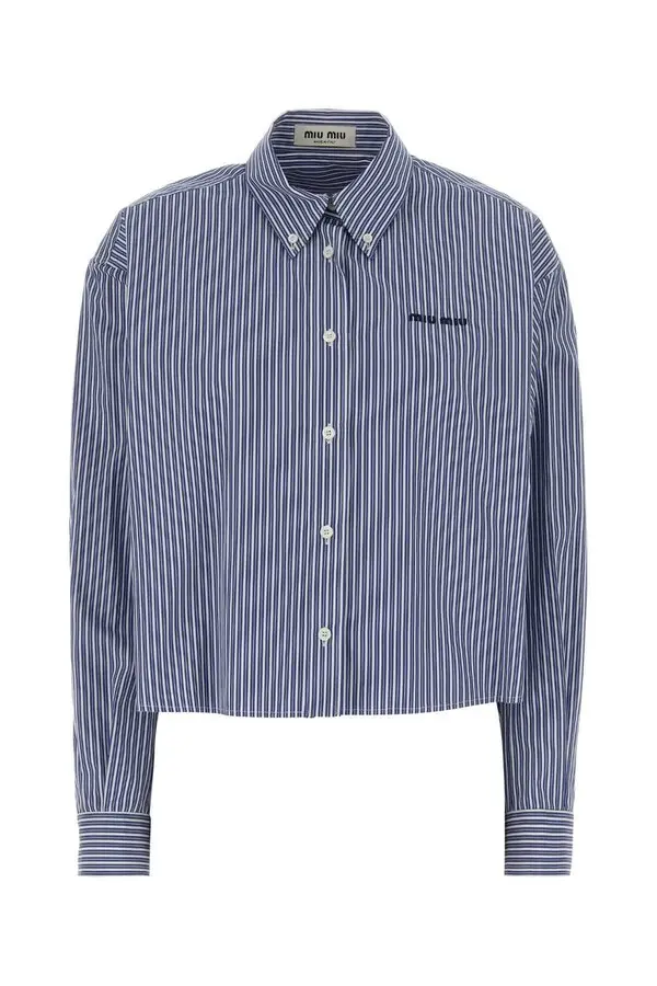 Miu Miu Embroidered Poplin Shirt - Multicolor
