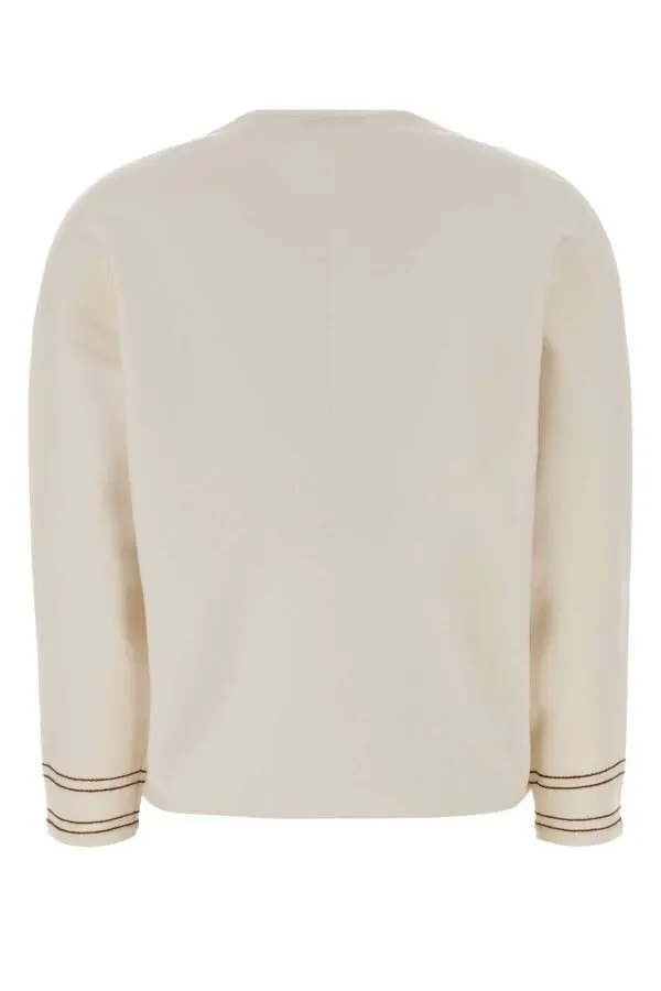 Max Mara Stretch Wool Blend Undici Sweater - White