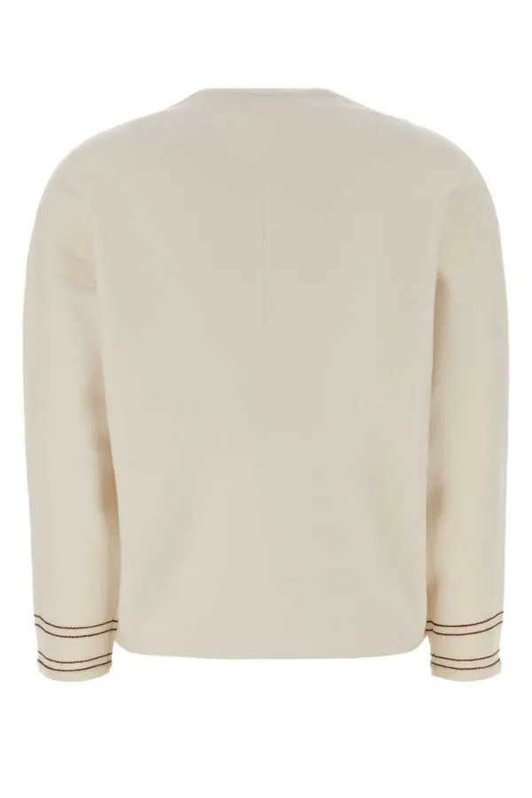 Max Mara Stretch Wool Blend Undici Sweater - White