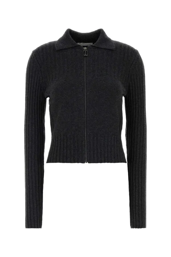 Victoria Beckham Graphite Wool Blend Cardigan - Gray