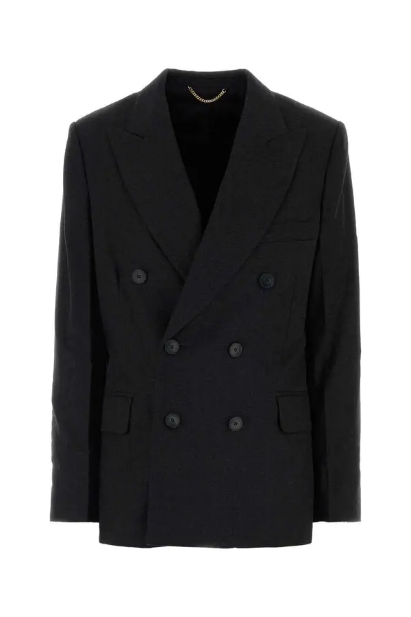 Victoria Beckham Charcoal Wool Beatrice Blazer