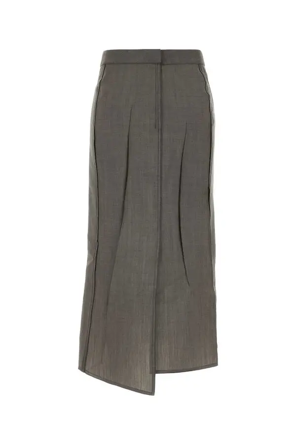 Victoria Beckham Dove Grey Wool Blend Skirt