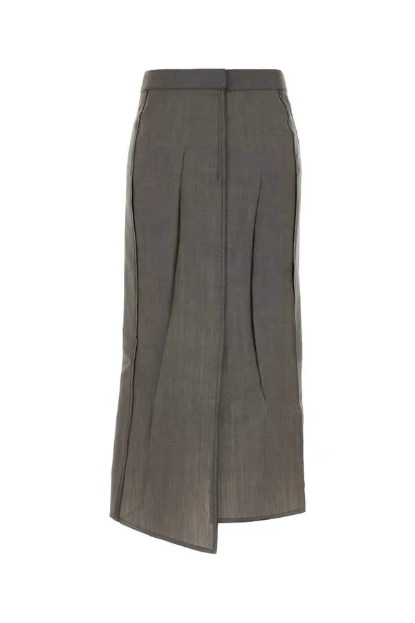Victoria Beckham Wool Blend Skirt - Gray