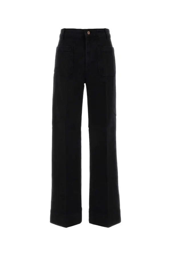 Victoria Beckham Stretch Cotton Alina Jeans - Black