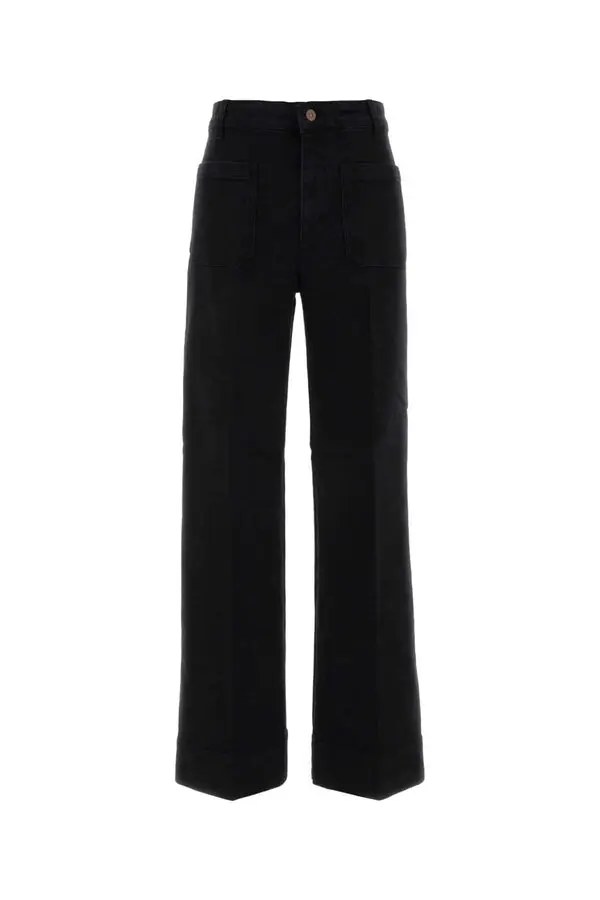 Victoria Beckham Stretch Cotton Alina Jeans - Black