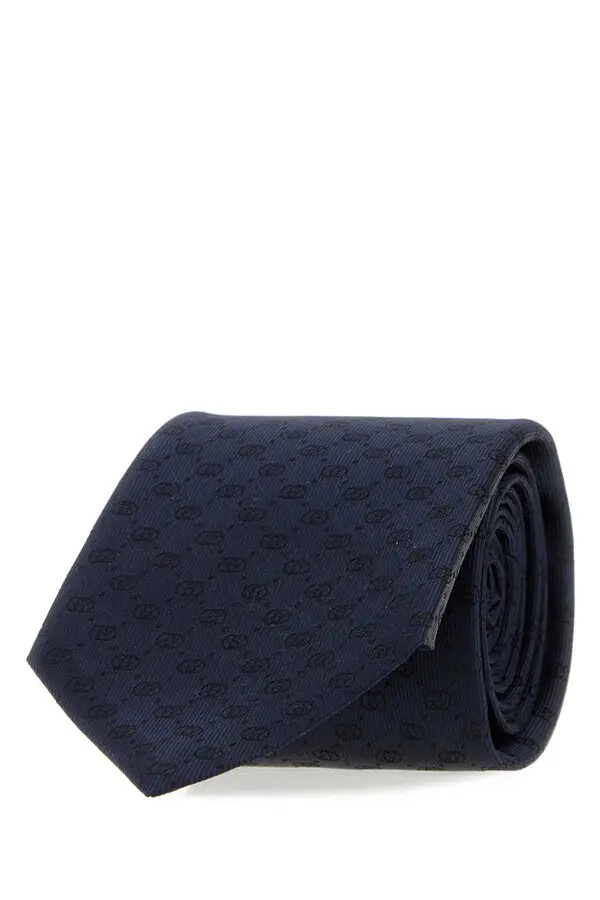 Gucci Navy Silk Tie - Blue