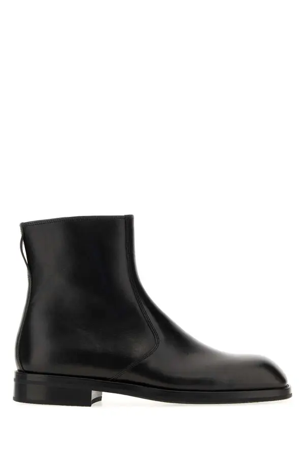 LEMAIRE Leather Ankle Boots - Black