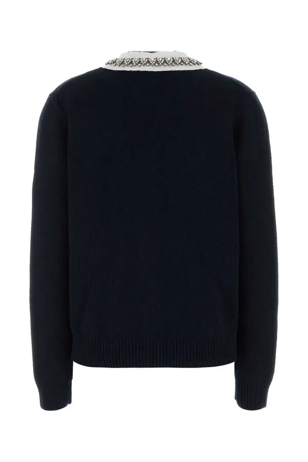 Prada Midnight Wool Blend Cardigan