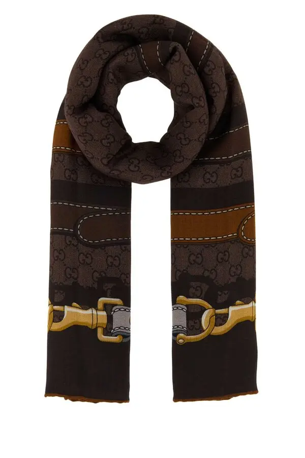 Gucci Printed Wool Blend Scarf - Multicolor