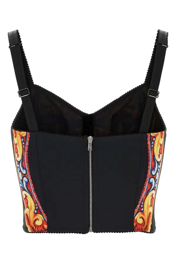 Dolce & Gabbana Printed Charmeuse Top