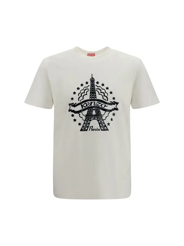 Kenzo Eiffel Tower Design Cotton T-shirt