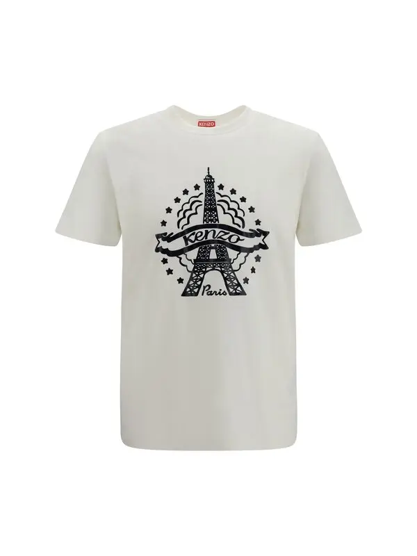 Kenzo Eiffel Tower Design Cotton T-shirt - White