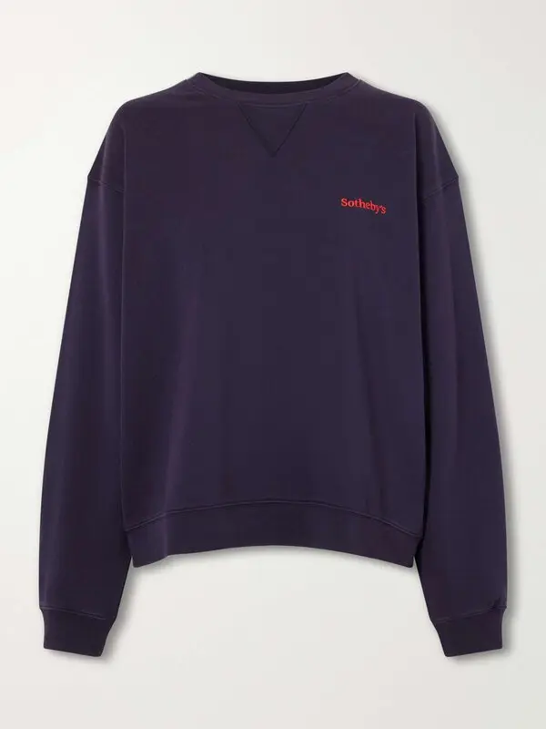 FRAME Sotheby's Logo-embroidered Cotton-jersey Sweatshirt