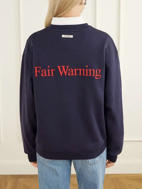FRAME Sotheby's Logo-embroidered Cotton-jersey Sweatshirt