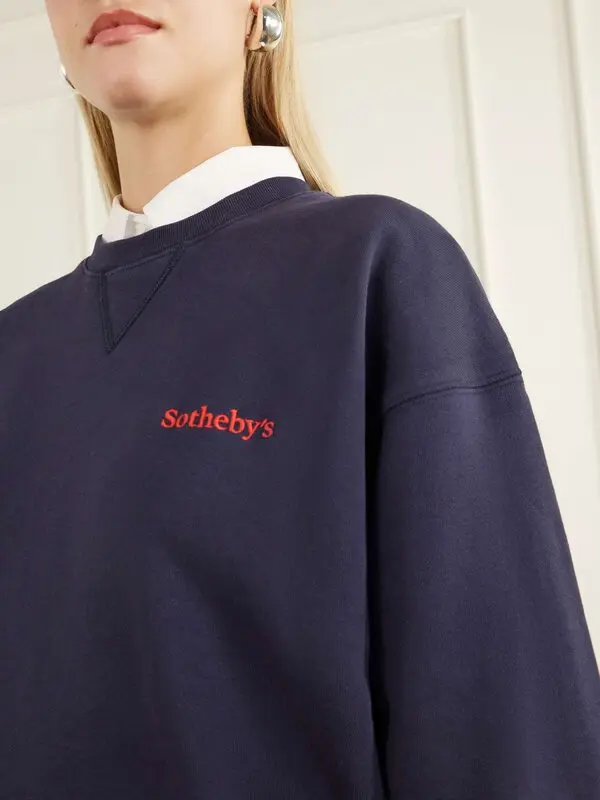 FRAME Sotheby's Logo-embroidered Cotton-jersey Sweatshirt