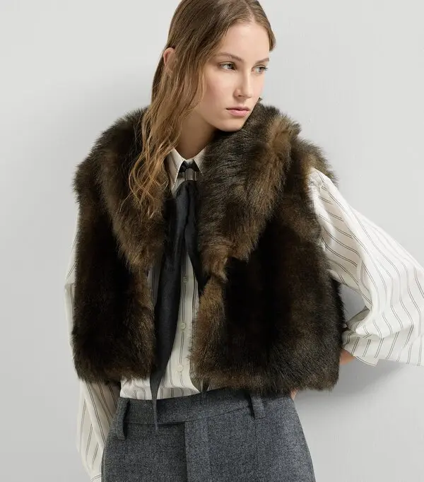 Brunello Cucinelli Shearling Sleeveless Jacket