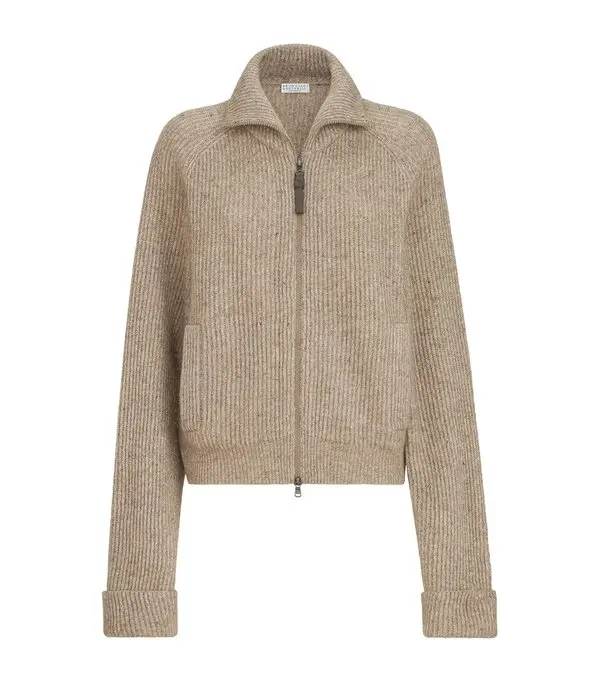 Brunello Cucinelli Sparkling Rib-knit Cardigan