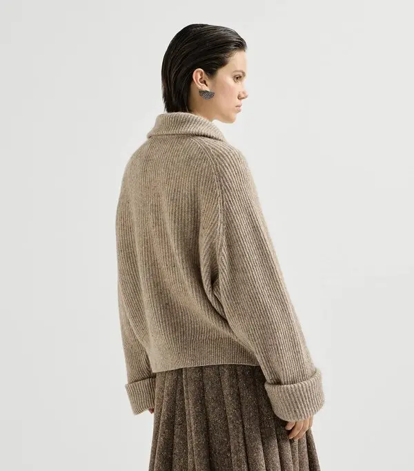 Brunello Cucinelli Sparkling Rib-knit Cardigan