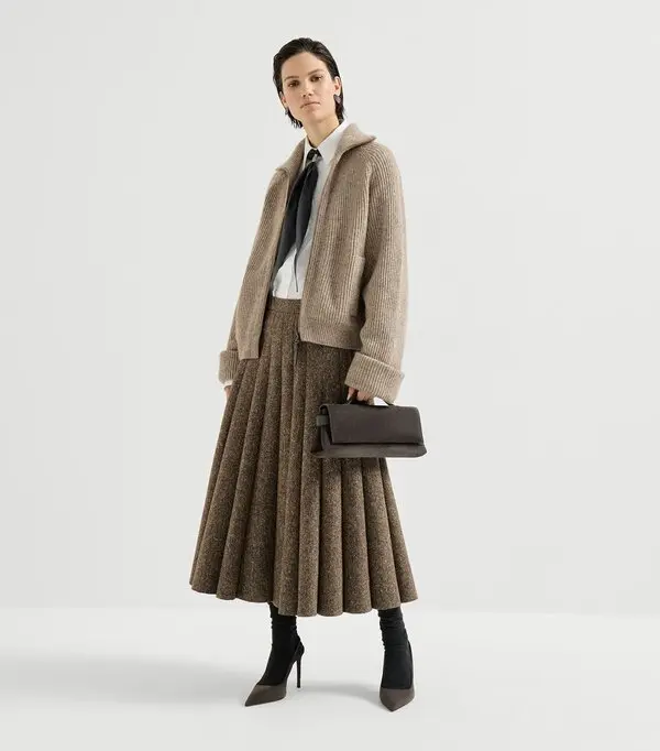 Brunello Cucinelli Sparkling Rib-knit Cardigan