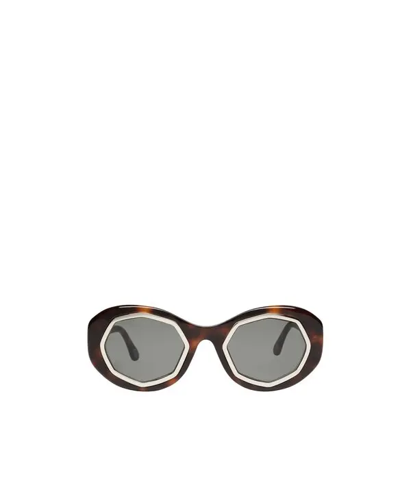 Marni Geometric Pattern Sunglasses - Gray