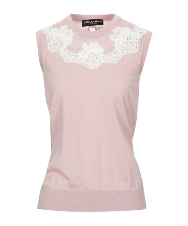 Dolce & Gabbana Two-tone Lace Knit Sleeveless Top