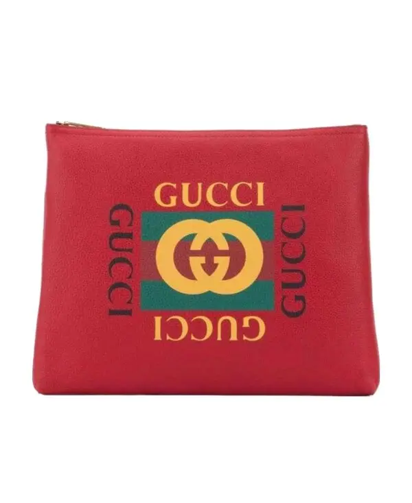 Gucci Medium Logo Printed Handbag - Red