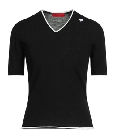 MAXCO. Solid Color Knit Short-sleeve Top