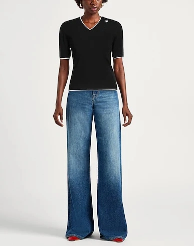 MAXCO. Solid Color Knit Short-sleeve Top