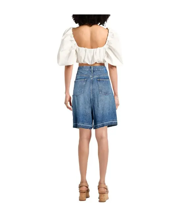 GANNI Light-colored Denim Work Shorts