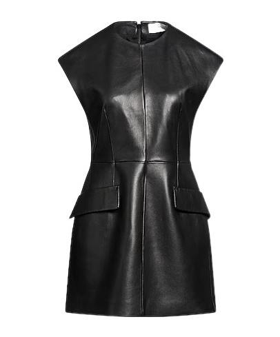 Sportmax Fitted Sleeveless Leather Dress - Black
