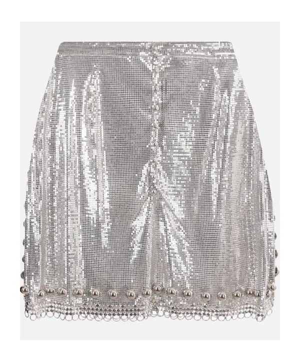Rabanne Metallic Effect High Waist Skirt