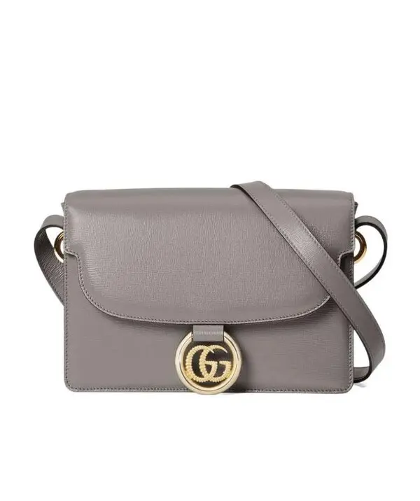 Gucci Double G Pendant Shoulder Bag - Gray