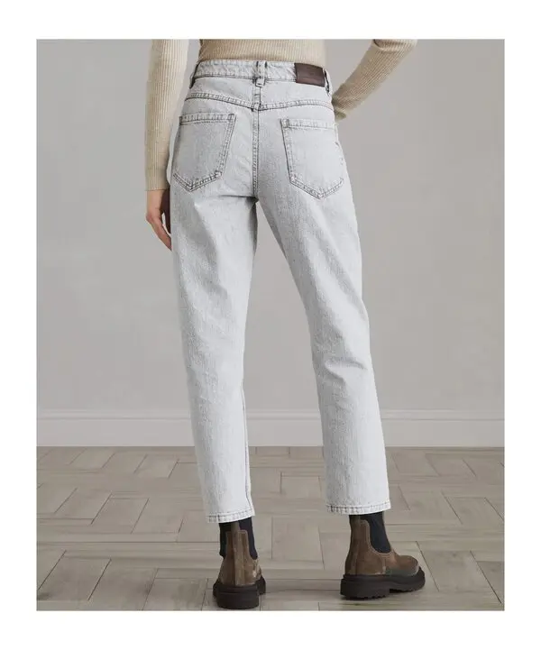 Brunello Cucinelli Logo Patch Straight Leg Jeans