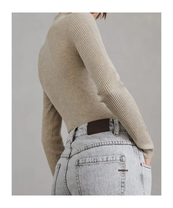 Brunello Cucinelli Logo Patch Straight Leg Jeans