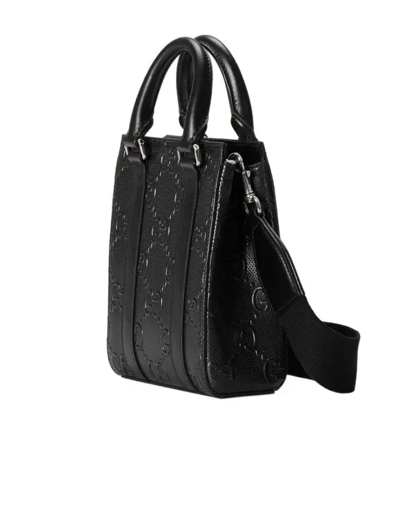 Gucci Gg-embossed Mini Leather Tote Bag