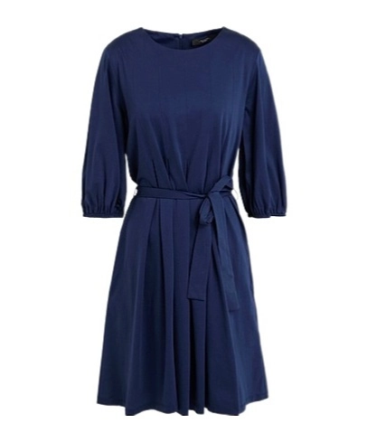 Max Mara Simple Pleated Dress - Blue