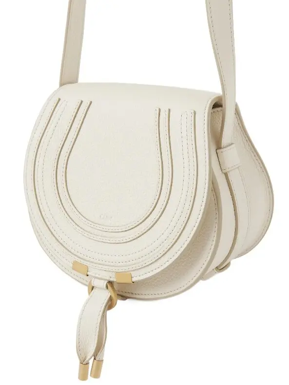 Chloé Marcie Foldover Small Saddle Bag - White