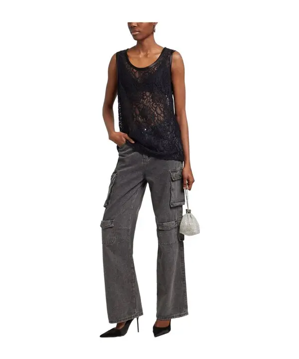 Dolce & Gabbana Printed Lace Sleeveless Top