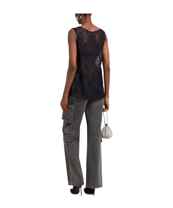 Dolce & Gabbana Printed Lace Sleeveless Top