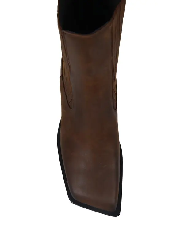 Amina Muaddi Rear Pull-ring Short Boots