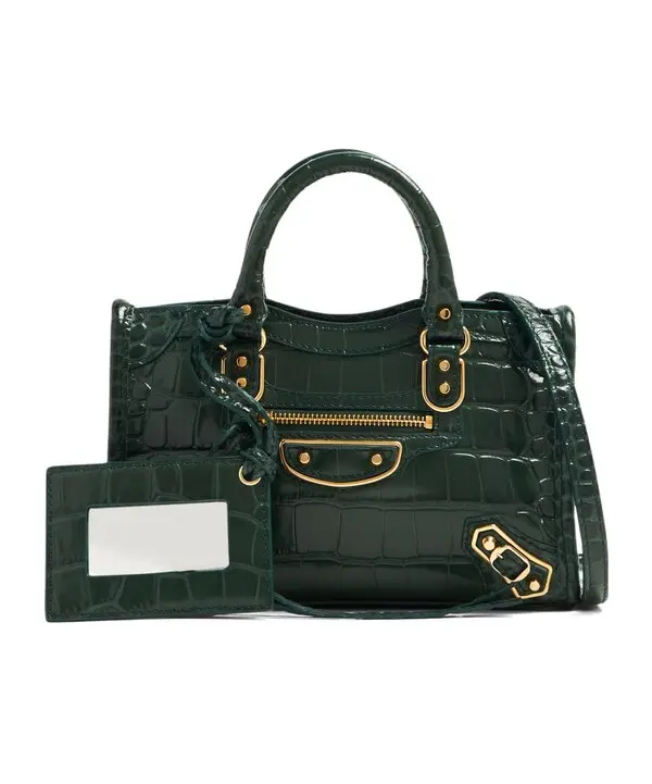 Balenciaga Rivet Clasp Shoulder Bag - Green