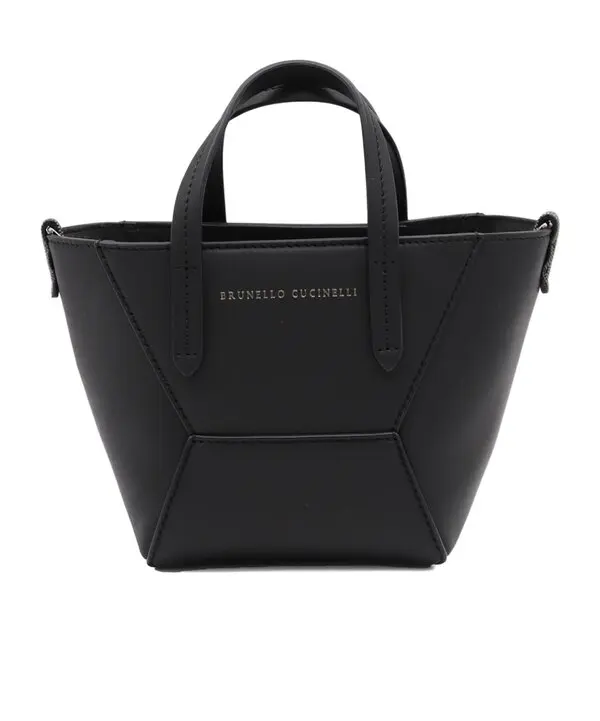 Brunello Cucinelli Bc Duo Logo Embossed Mini Tote Bag