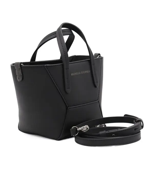 Brunello Cucinelli Bc Duo Logo Embossed Mini Tote Bag